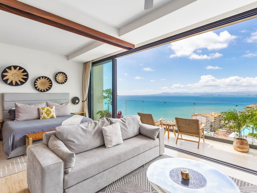 Cobertura superluxo, 2 quartos, vista para o oceano | Roupas de cama premium, individualmente mobiliados