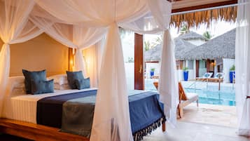Suite Varanda Piscina | 1 quarto, roupas de cama de algodão egípcio, roupas de cama premium