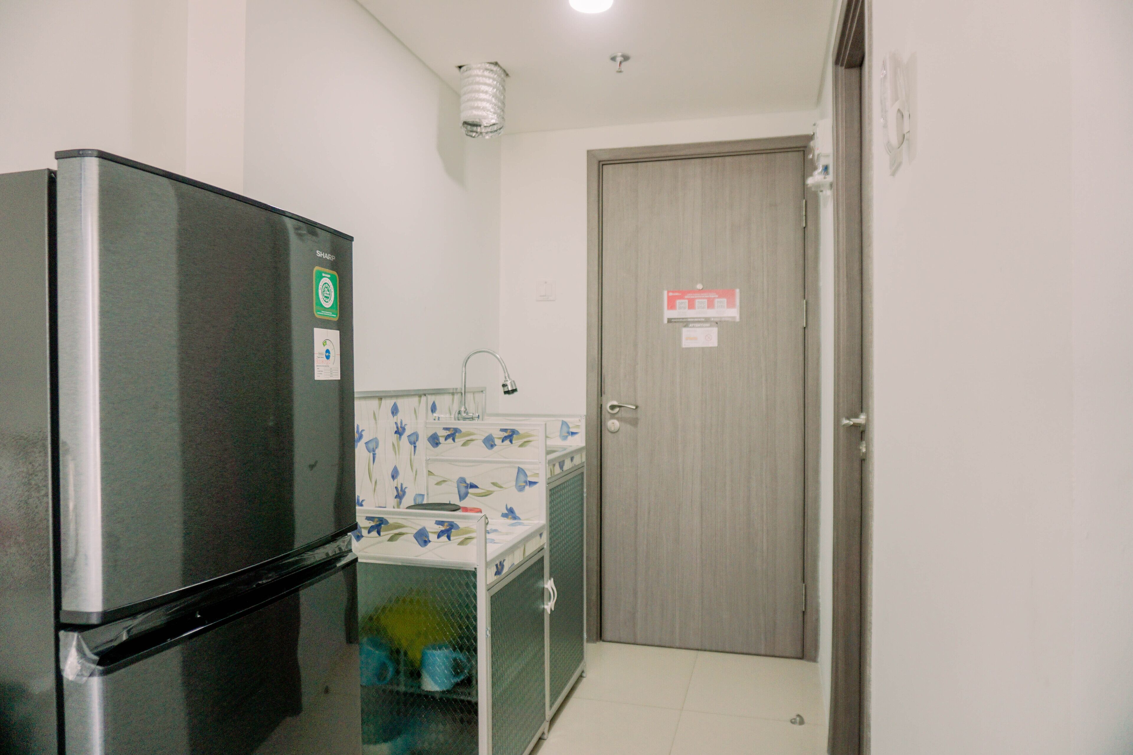 Apartamento | Cozinha privada | Um frigorífico/congelador grande, uma placa de cozinha 