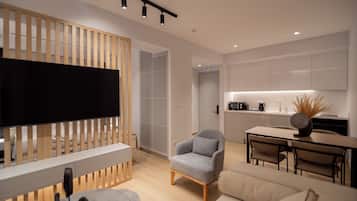Suite Júnior | Sala de estar | Smart TV de 55 polegadas com canais digitais