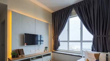 Apartamento Exclusivo | Sala de estar | Smart TV de 55 polegadas com canais digitais