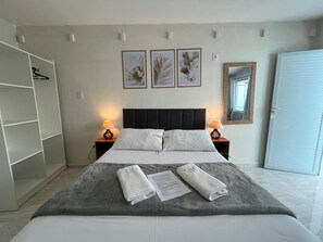 Suíte estúdio básica | Roupas de cama antialérgicas, espaço de trabalho para notebook