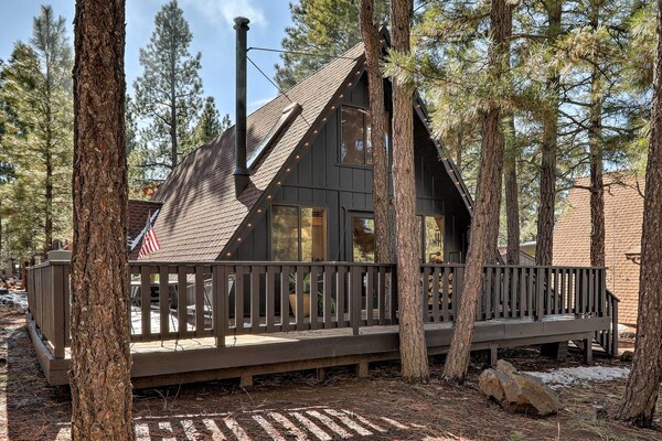 Deck & Forest Views: Munds Park A-frame Cabin - Mormon Lake, AZ