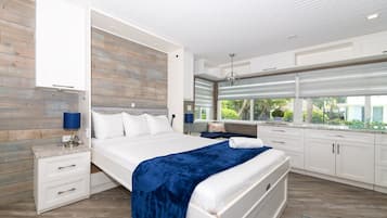 Apartamento Deluxe | 1 quarto, roupa de alta qualidade, secretária, quartos insonorizados