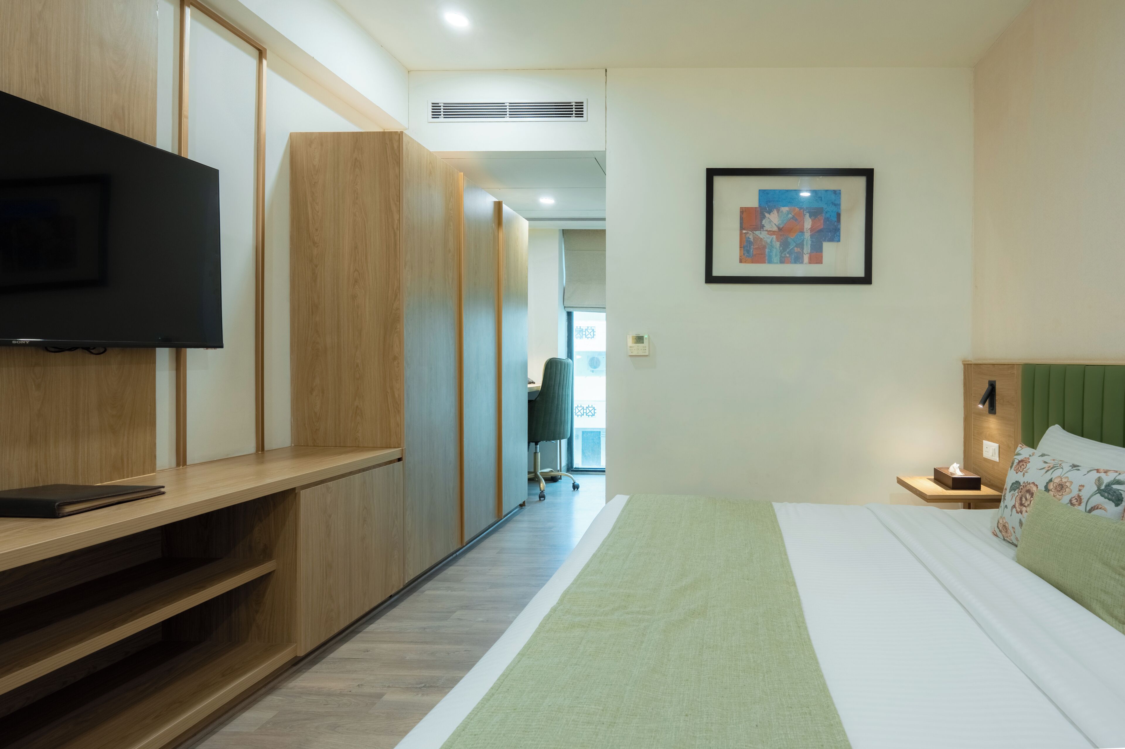 Executive Suite | Roupas de cama premium, frigobar, escrivaninha