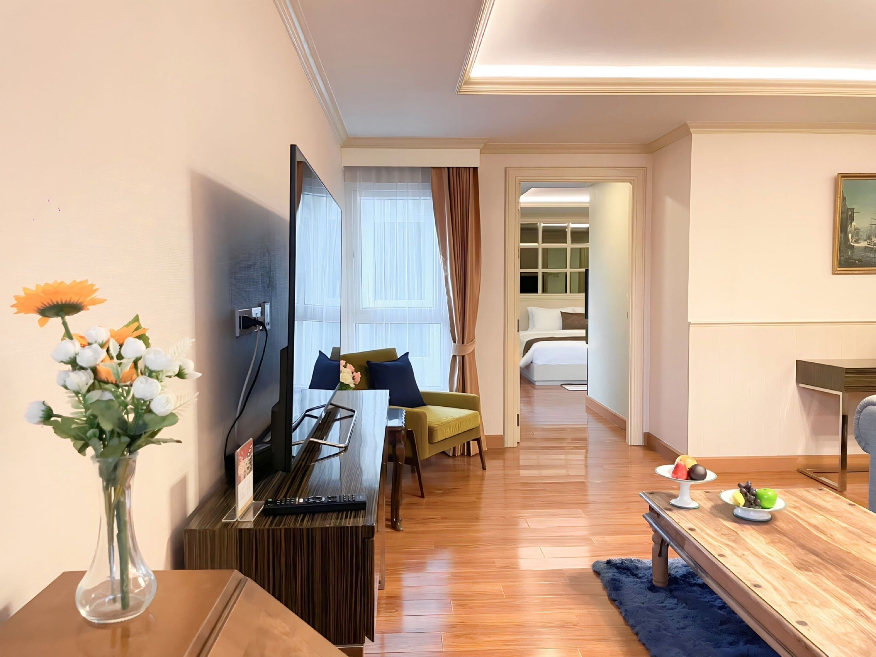 Suite Executiva, 2 quartos | Sala de estar | Smart TV, Netflix, serviços de streaming 