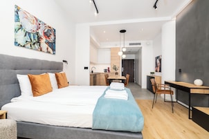 Apartamento luxo | 1 quarto, ferros/tábuas de passar roupa, Wi-Fi de cortesia