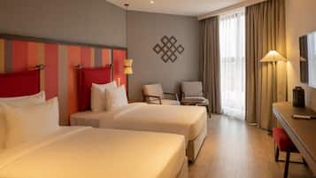 Quarto Twin Premium | Secretária, Wi-fi grátis, roupa de cama fornecida