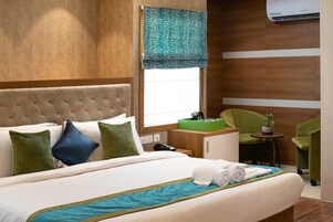Suite-Estúdio de Luxo, 1 quarto | Roupa de alta qualidade, camas de colchão Select Comfort 