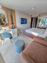 Quarto Duplo Superior, não fumadores, vista para o mar | Roupa de alta qualidade, camas de colchão viscoelástico