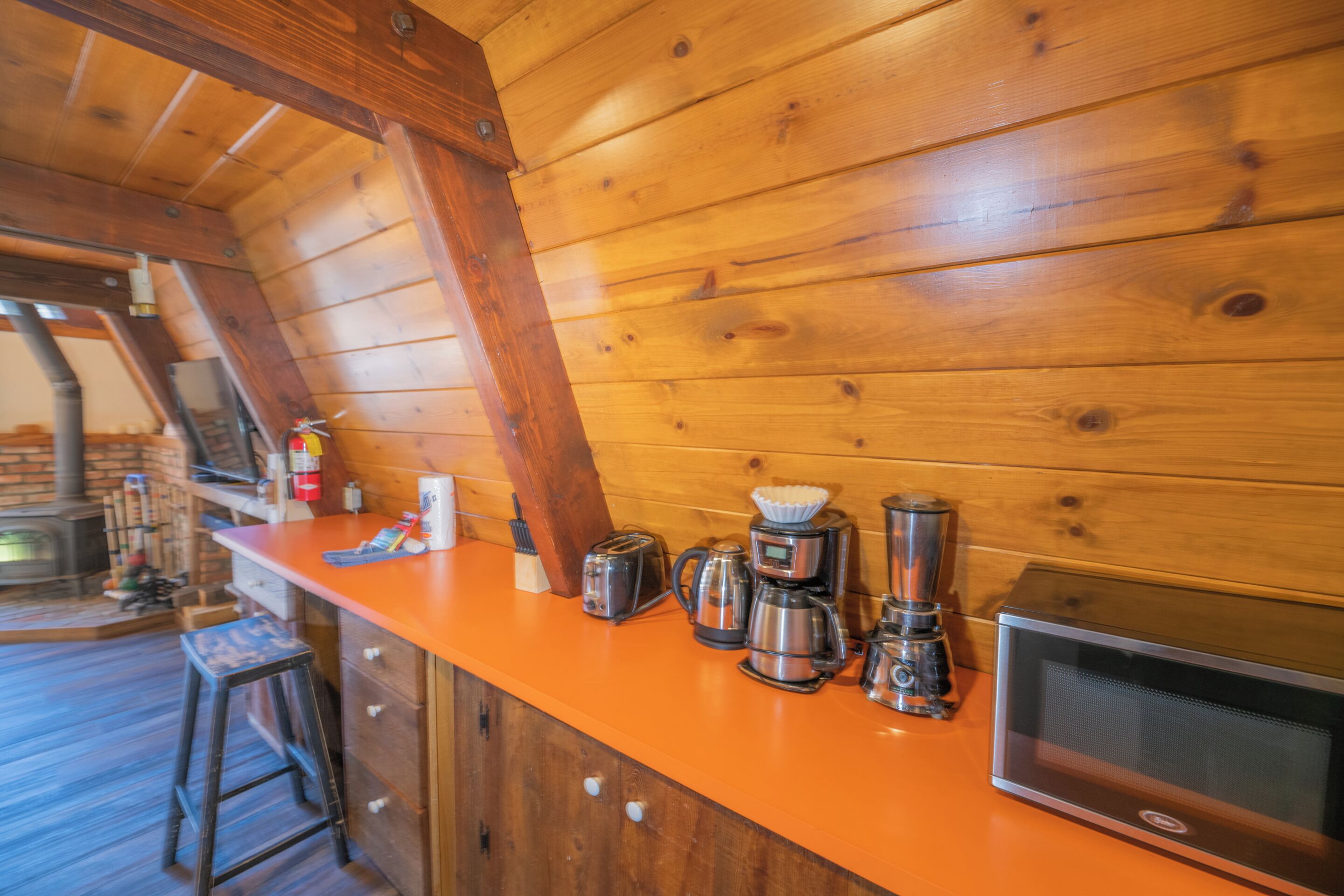 Cabana de Madeira Básica | Cozinha privada | Liquidificador, utensílios de cozinha 
