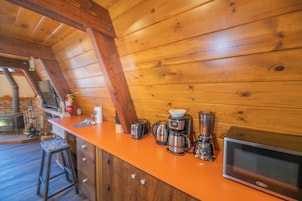 Cabana de Madeira Básica | Cozinha privada | Liquidificador, utensílios de cozinha 