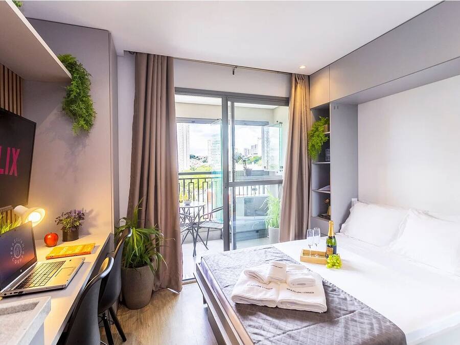 Studio Moderno | Vila Mariana | AC | Next to Subway | 1 quarto, Wi-fi grátis, roupa de cama fornecida