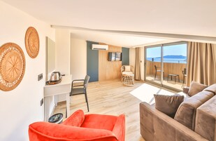 Rooftop Premium Room with Sea View and Jacuzzi | Roupa de alta qualidade, camas de colchão Select Comfort