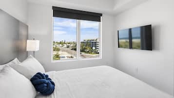 Suite de Luxo, 2 quartos, vista para o oceano | 2 quartos, camas de colchão viscoelástico, cofre no quarto