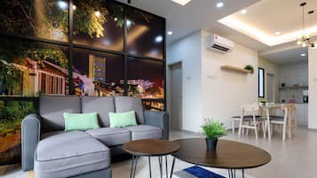 Apartamento luxo | Área de estar | TV LED