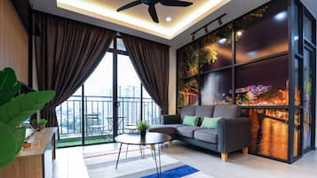 Apartamento luxo | Área de estar | TV LED