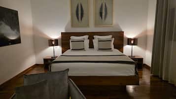 Suíte luxo | 1 quarto, roupas de cama de algodão egípcio, roupas de cama premium