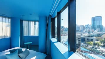 Quarto, para não fumantes, no canto (Light Blue) | Cofres nos quartos, cortinas blackout, quartos à prova de som