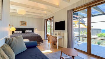 Suite Panorâmica, terraço, vista para o oceano | 1 quarto, roupa de alta qualidade, Wi-fi grátis