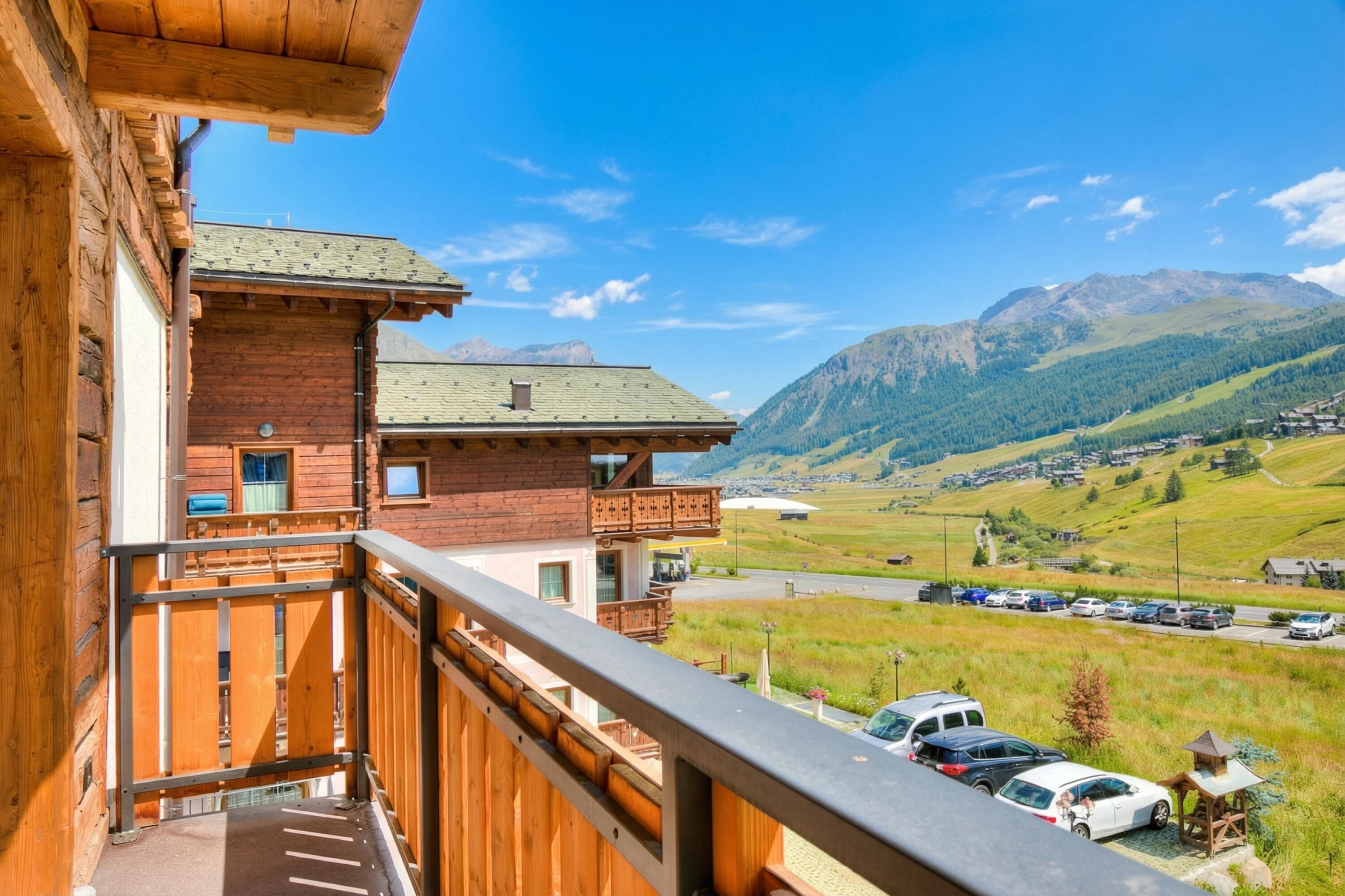 Apartamento Familiar, 3 quartos, 2 casas de banho (Wood House Livigno Ski in - Ski out) | Varanda