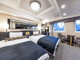 Quarto Twin Deluxe, não fumadores | Edredões de penas, secretária, cortinas/cortinados opacos 