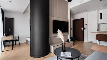 Apartamento luxo | 1 quarto, ferros/tábuas de passar roupa, Wi-Fi de cortesia