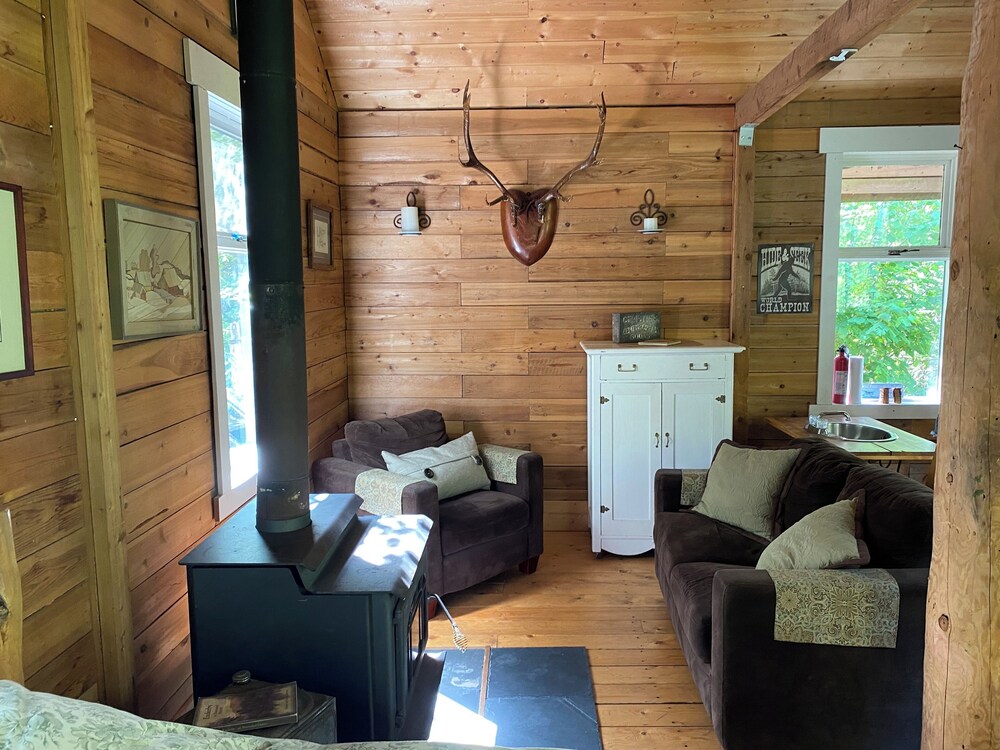 Rustic Solar cabin in the woods off grid glamming at its finest near ...