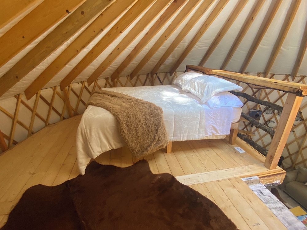 Windsong yurt, in the treetops, hottub on the top deck, petfriendly ...