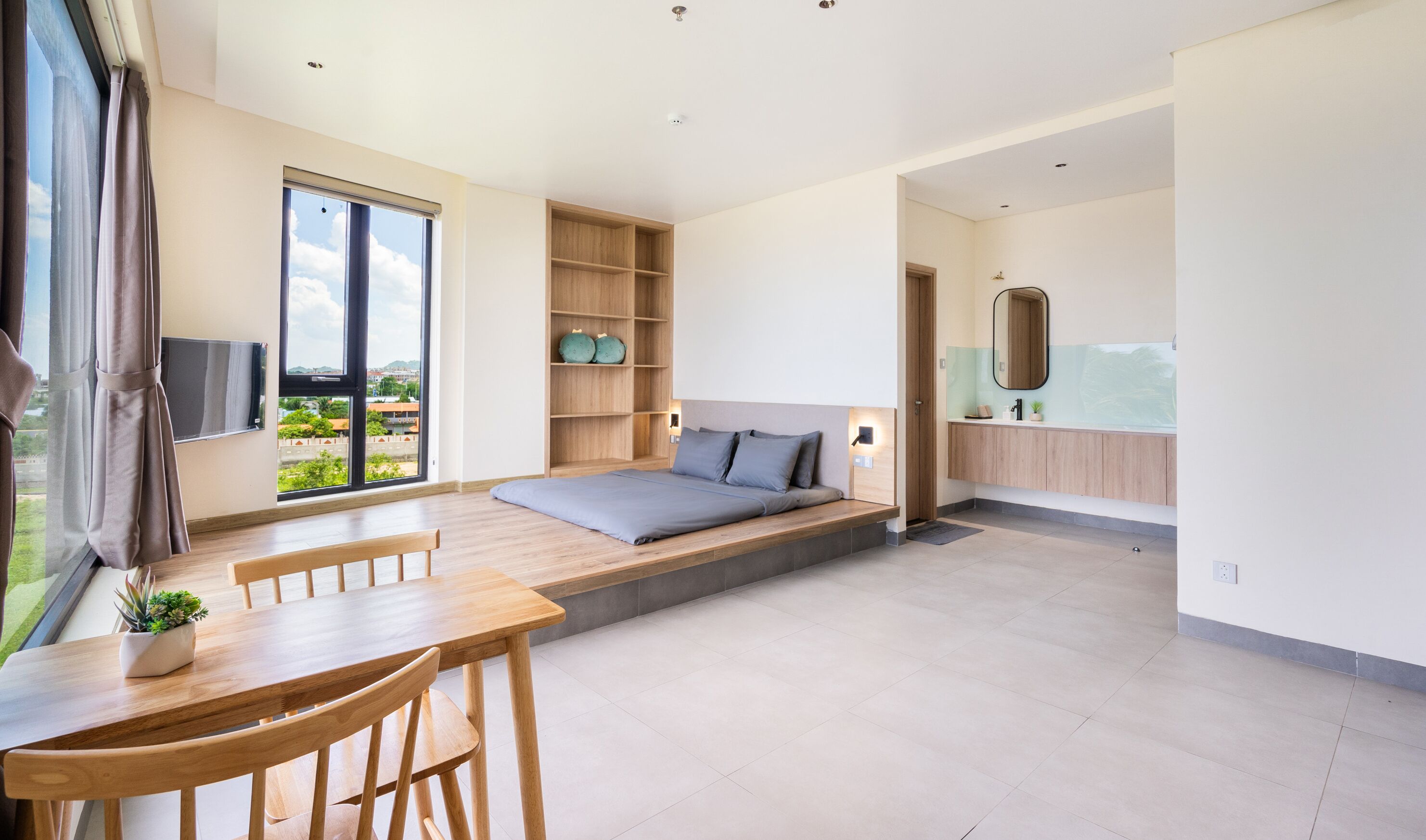 Apartamento família, várias camas, acesso à piscina, vista para o mar | Roupas de cama premium, camas Select Comfort, individualmente mobiliados