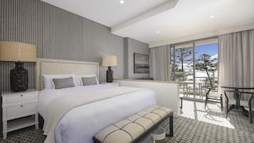 Estúdio, 1 cama queen-size, vista para o oceano | Roupa de alta qualidade, edredões de penas, camas de colchão pillowtop