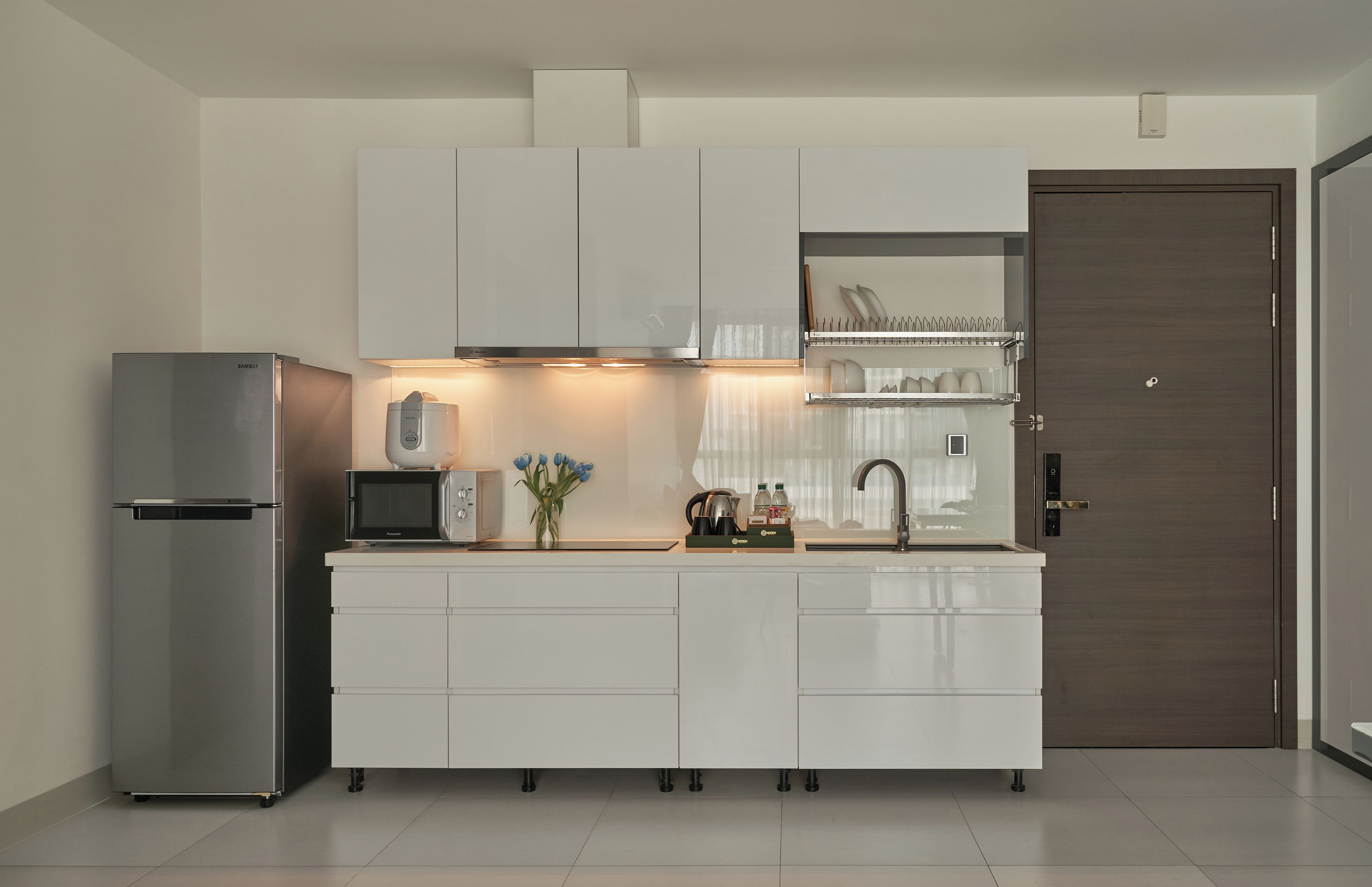 Apartamento, 1 quarto, Vista para a cidade | Cozinha privada | Um frigorífico, um micro-ondas, uma placa de cozinha 