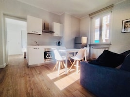 Apartamento Cidade, 1 quarto | Cozinha privada | Produtos de limpeza