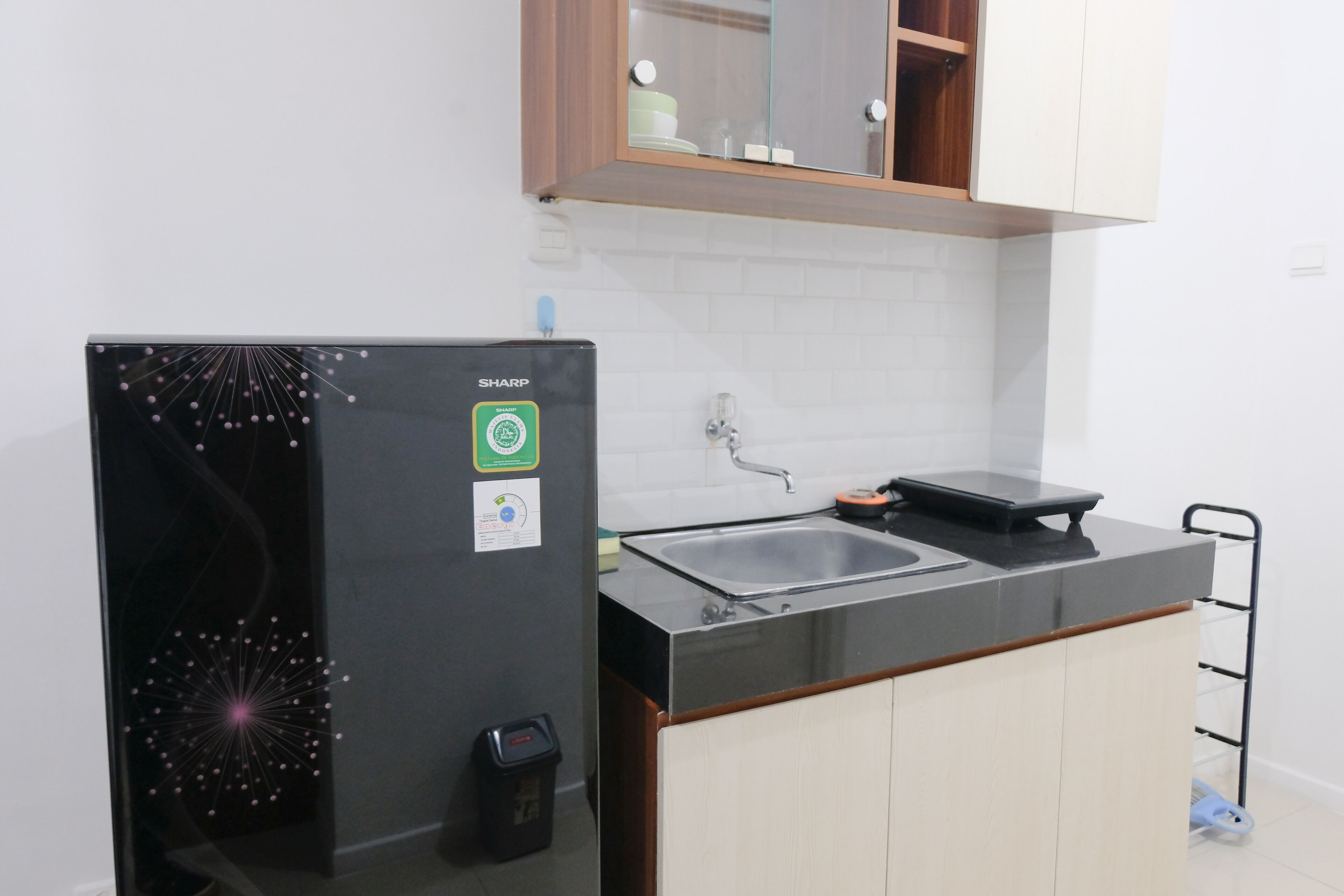 Estúdio | Cozinha privada | Um frigorífico/congelador grande, uma placa de cozinha 