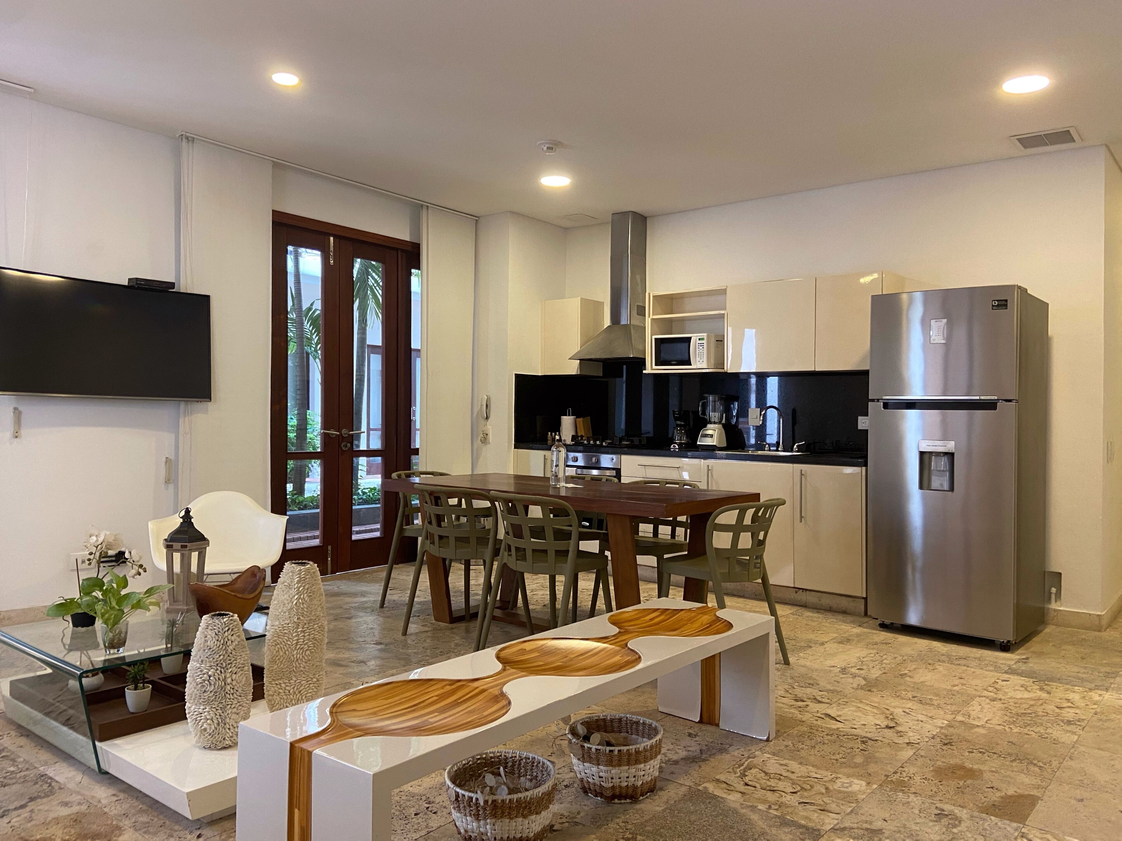 Apartamento, 2 quartos (117) | Cozinha privada | Geladeira grande, micro-ondas, fogão, chaleira elétrica