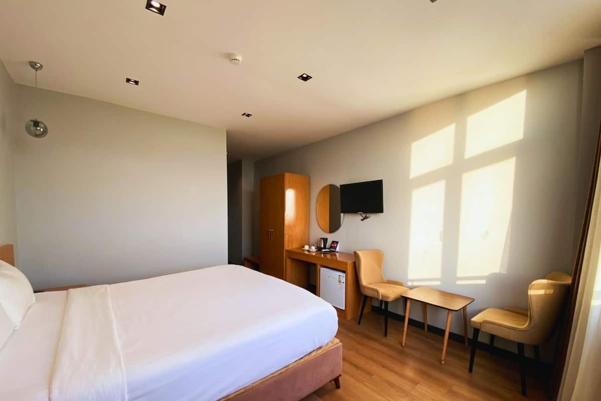 Quarto casal standard | Roupas de cama de algodão egípcio, roupas de cama premium, frigobar