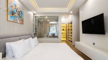 Apartamento panorâmico | Frigobar, individualmente decorados, individualmente mobiliados