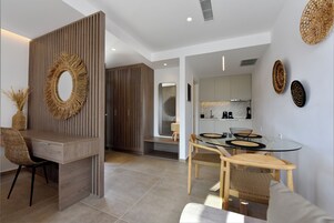 Suíte estúdio júnior | 1 quarto, roupas de cama de algodão egípcio, roupas de cama premium