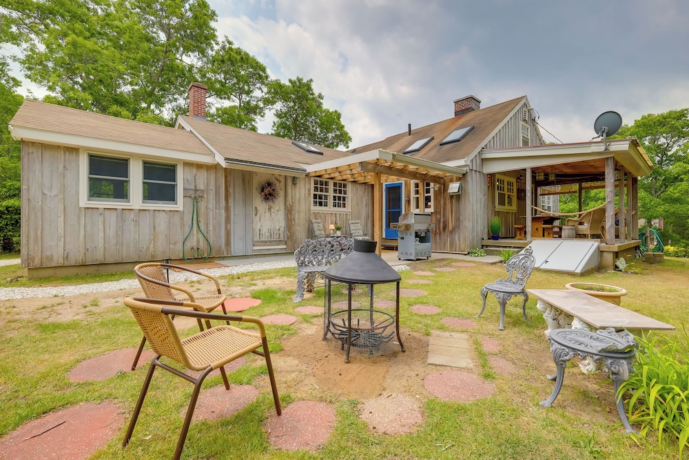 Yard & Fire Pit: Unique Cape Cod Home In Brewster - Chatham, MA
