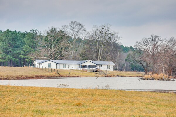 Deck & Views: Spacious Lake House Escape - Lake Wister State Park, Wister