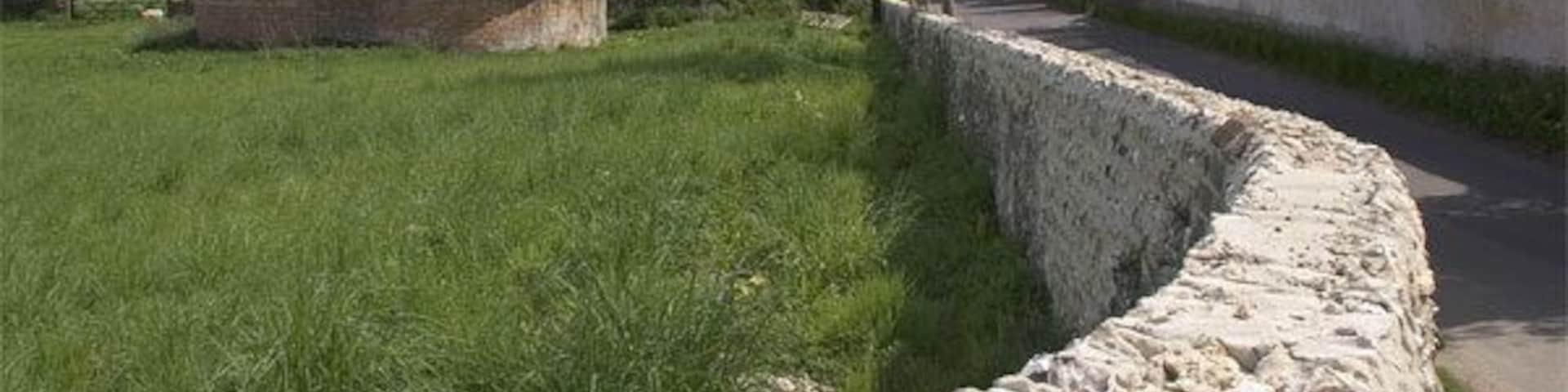 Circular thatched barn at Winterborne Whitechurch The barn is in a field opposite West Farm House. The River Winterborne flows by the road at the bend ahead and the area is liable to flood in winter
