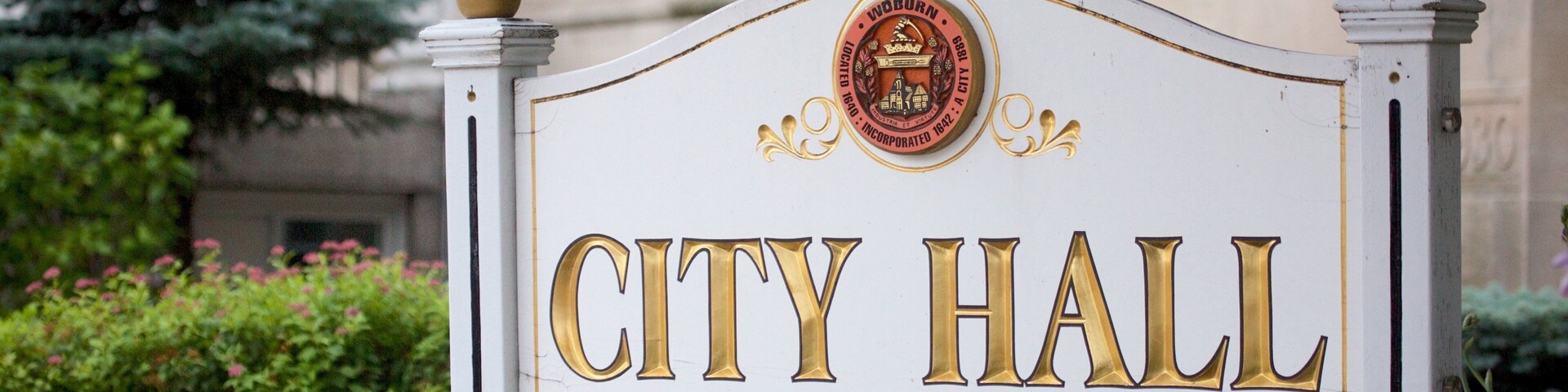 Woburn featuring signage