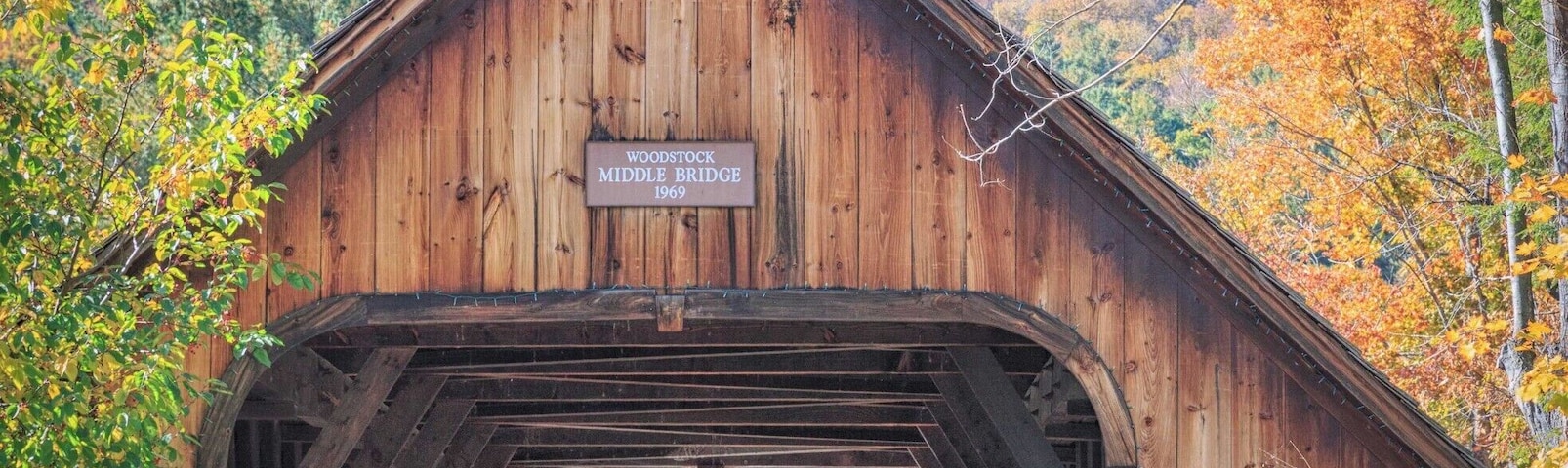 Woodstock is a quintessential VT village with a covered bridge in the middle of town. This was taken on a beautiful October day.