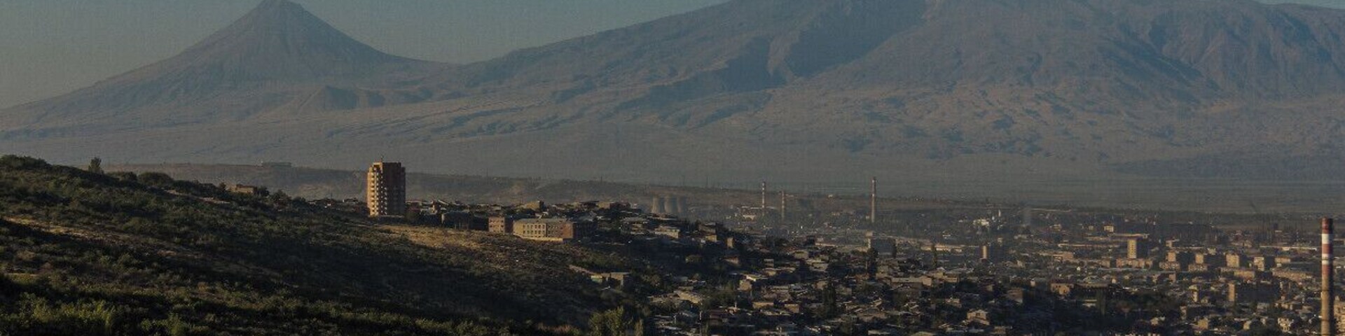 Mt Ararat in the distance viewing from Yerevan