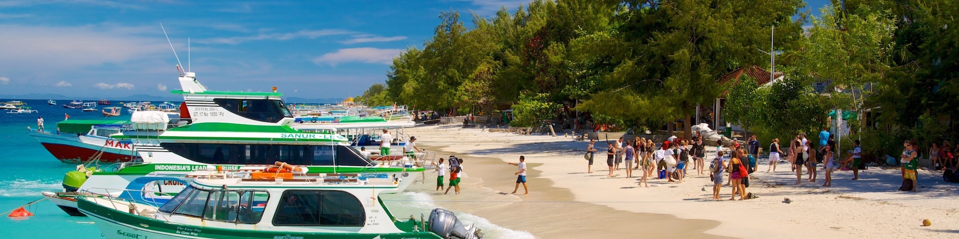 Lombok which includes boating and a beach