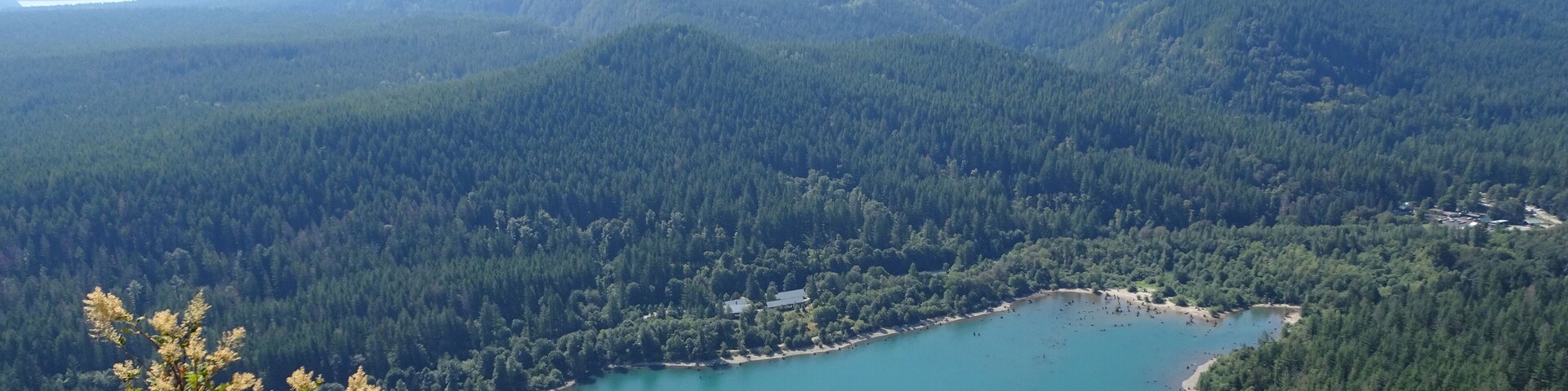 A view from the top of the climb, overlooking Rattlesnake lake.