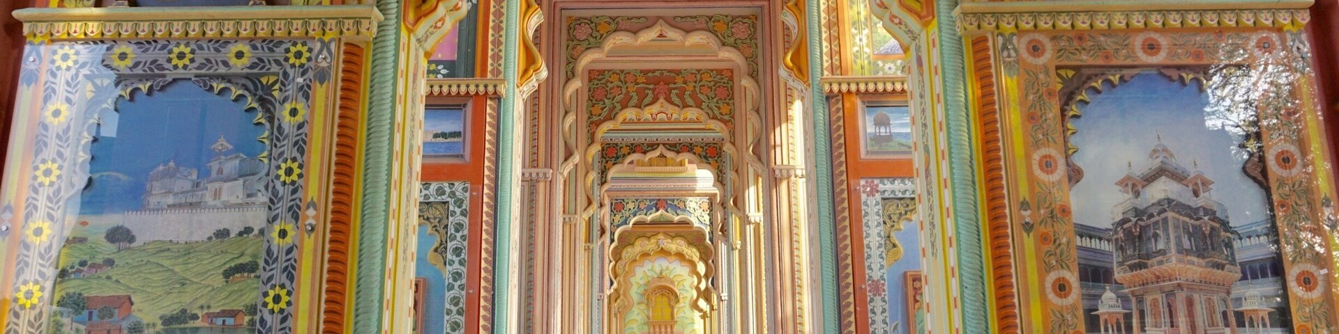 The beauty of a Gate!
.
.
The vibrant culture of Rajasthan can be seen at a glance when one walks through an aisle of this place. Each pillar showcases hand paintings of temples, forts, palaces, portraits of rulers of Jaipur and many such things. All of these are artistically displayed in the lively colours at the Ninth Gate, known as the Patrika Gate. This gate happens to be an entrance of Asia’s biggest circular park- Jawahar Park. One can only get mesmerised by the sheer beauty of this ‘now not so hidden gem of Jaipur’