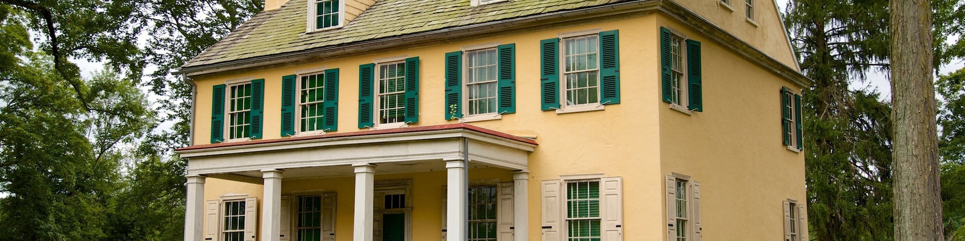 Washington Crossing which includes a house and heritage architecture