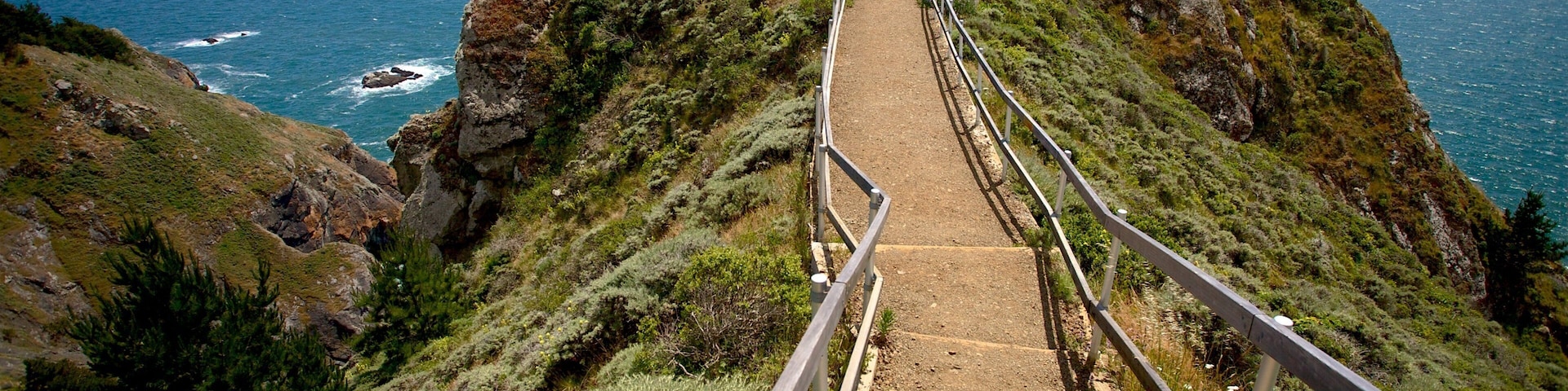 Muir Beach featuring views, rocky coastline and general coastal views