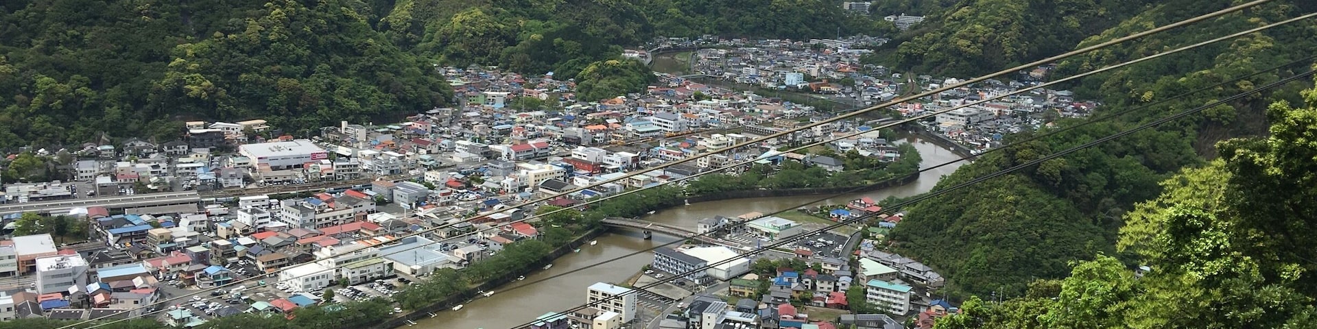 View of city of Shimoda from the end of rope way. This is the right side of the view.